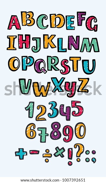 Vector Cartoon Drawn Capital Lettering Drawing Stock Vector (Royalty ...