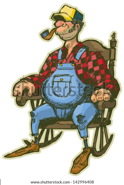 Vector Cartoon Elderly Man Rocking Chair Stock Vector (Royalty Free ...