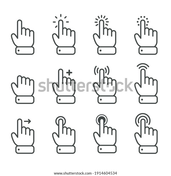 Vector Cartoon Finger Mouse Cursor Various Stock Vector (Royalty Free ...