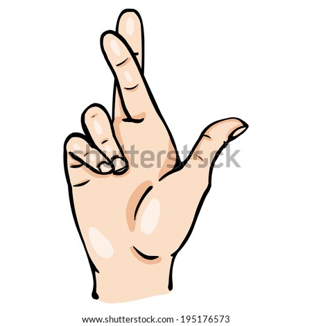 Vector Cartoon Fingers Crossed Stock-Vektorgrafik (Lizenzfrei ...