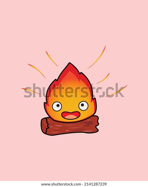 Vector Cartoon Fire Illustration Sticker Stock Vector (Royalty Free ...