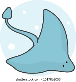 Vector Cartoon Fish Stingray Drawing Stock Vector (Royalty Free ...