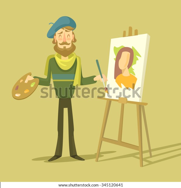 Artista de dibujos animados. Ilustración del: vector de stock (libre de ...