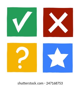 Tick Cross Question Mark Exclamation Point Stock Vector (Royalty Free ...
