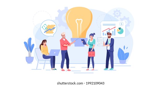 Vector Cartoon Flat Office Workers Characters Stock Vector (Royalty ...