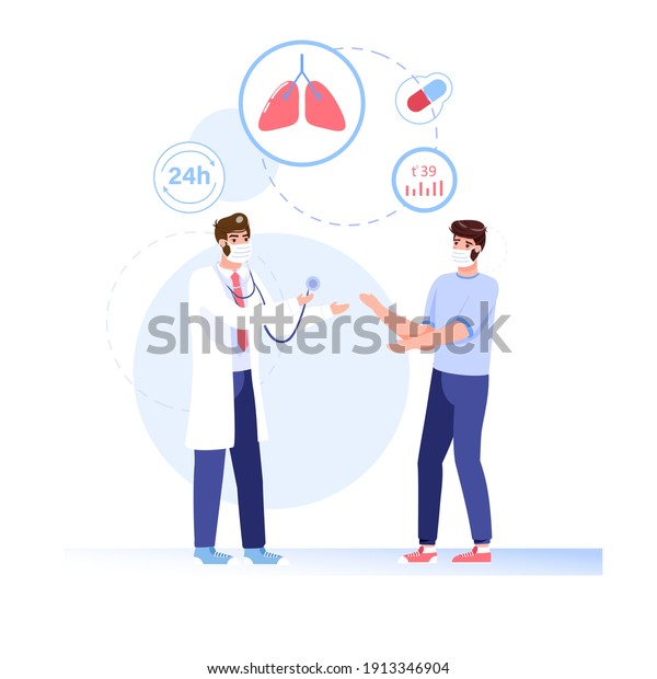 Vector Cartoon Flat Patientdoctor Characters Face Stock Vector (Royalty ...