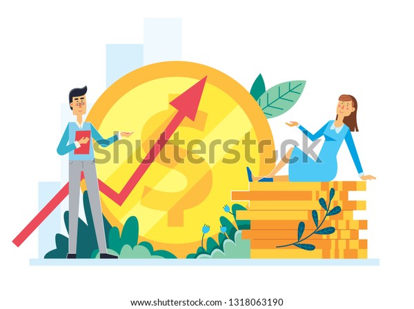 Vector Cartoon Flat Style Finance Business Stock Vector (Royalty Free ...