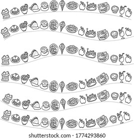 Vector Cartoon Food Background Design Stock Vector (Royalty Free ...