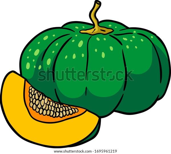 Vector Cartoon Fresh Whole Quarter Cut Stock Vector (Royalty Free ...