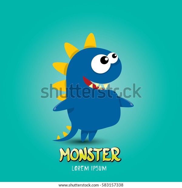 Vector Cartoon Funny Blue Dragon Cartoon Stock Vector (Royalty Free ...
