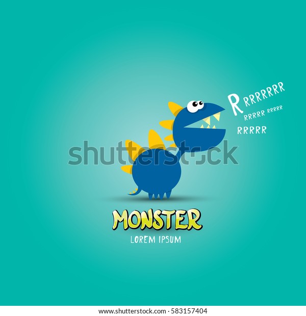 Vector Cartoon Funny Blue Dragon Cartoon: vector de stock (libre de ...