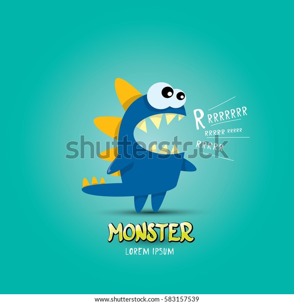 Vector Cartoon Funny Blue Dragon Cartoon Stock Vector (Royalty Free ...