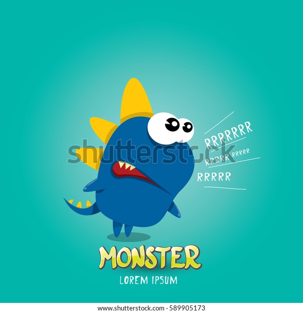 Vector Cartoon Funny Blue Dragon Cartoon Stock Vector (Royalty Free ...