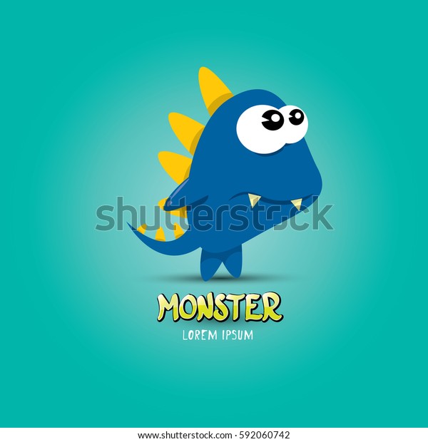 Vector Cartoon Funny Blue Dragon Cartoon Stock Vector (Royalty Free ...