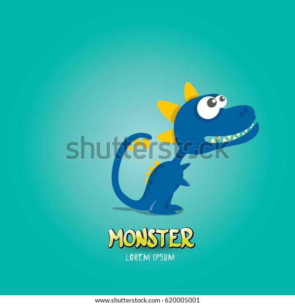 Vector Cartoon Funny Blue Dragon Cartoon Stock Vector (Royalty Free ...