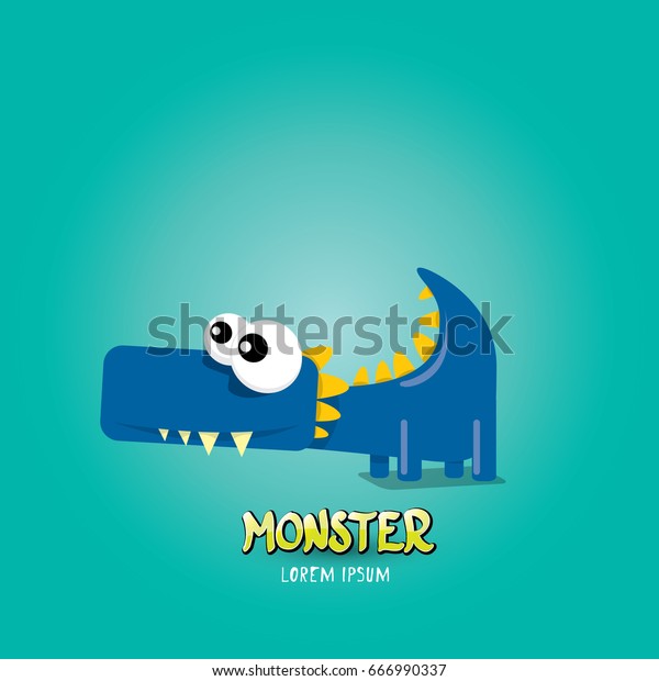 Vector Cartoon Funny Blue Dragon Cartoon Stock Vector (Royalty Free ...