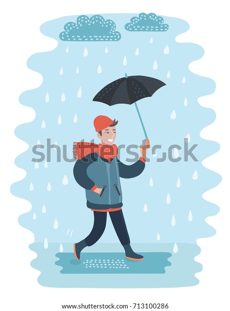 Vector Cartoon Funny Illustration Man Walking Stock Vector (Royalty ...