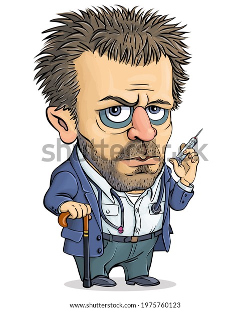 Vector Cartoon Funny Cartoon Illustration Serious Stock Vector (Royalty ...