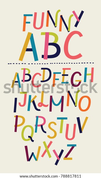Vector Cartoon Funny Modern Alphabet Set Stock Vector (Royalty Free ...