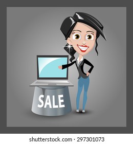 Vector Cartoon Girl Character Stock Vector (Royalty Free) 297301073 ...