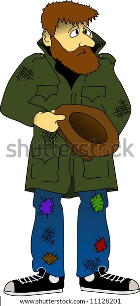 Vector Cartoon Graphic Depicting Poor Person Stock Vector (Royalty Free ...
