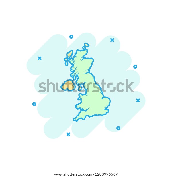 Vector Cartoon Great Britain Map Icon Stock Vector (Royalty Free ...