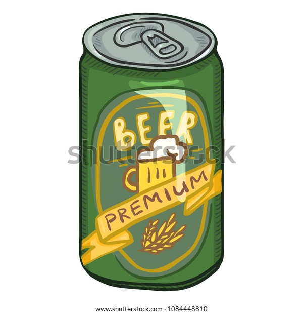 Vector Cartoon Green Aluminium Can Premium Stock Vector (Royalty Free ...