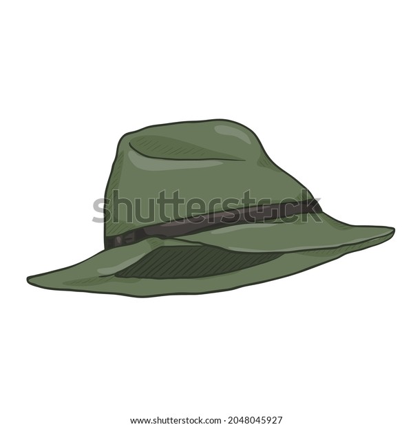 Vector Cartoon Green Trilby Hat On Stock Vector (Royalty Free ...