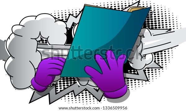Vector Cartoon Hand Holding Book Illustrated Stock Vector (Royalty Free ...