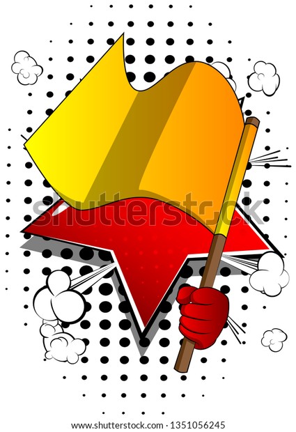 Vector Cartoon Hand Holding Flag Illustrated Stock Vector (Royalty Free ...