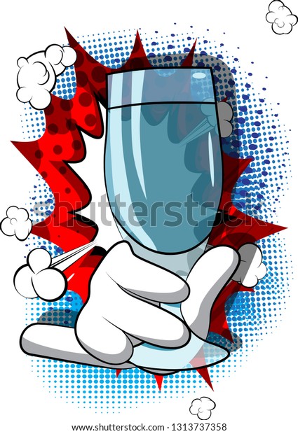 Vector Cartoon Hand Holding Full Glass 库存矢量图（免版税）1313737358 | Shutterstock