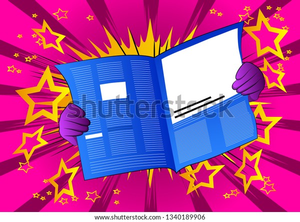 Vector Cartoon Hand Holding Newspaper Illustrated Stock Vector (Royalty ...