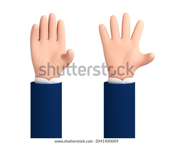 Vector Cartoon Hand Palm Closed Open Stock Vector (Royalty Free ...