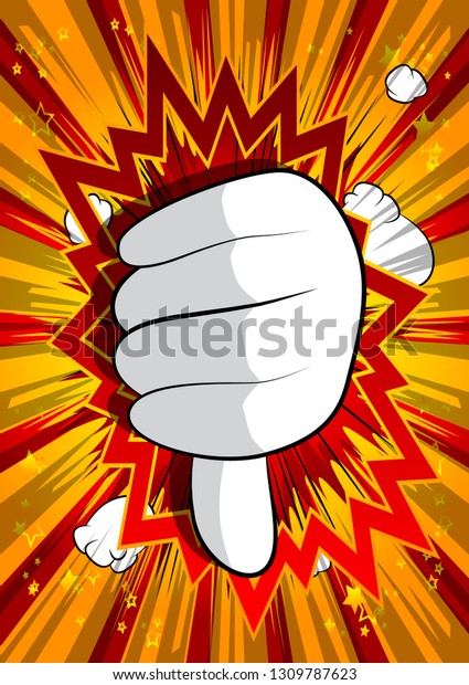 Vector Cartoon Hand Showing Dislike Illustrated Stock Vector (Royalty ...