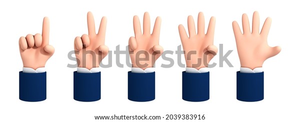 Vector Cartoon Hand Shows Fingers Counting Stock Vector (Royalty Free ...