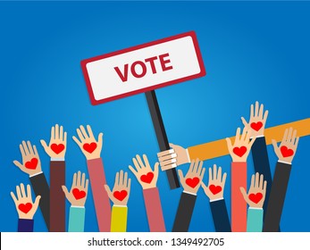 Yes Banner Human Hand Manifesting Activists Stock Vector (Royalty Free ...