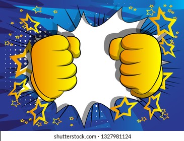 Vector Cartoon Hands Ready Fight Illustrated Stock Vector (Royalty Free ...