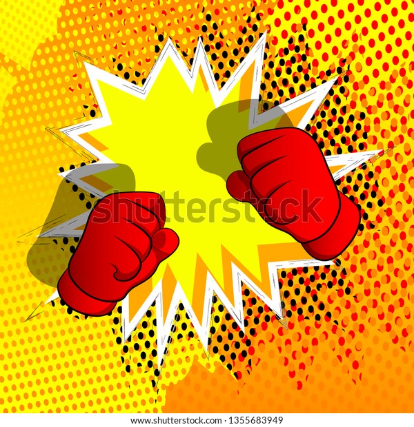 Vector Cartoon Hands Ready Fight Illustrated Stock Vector (Royalty Free ...