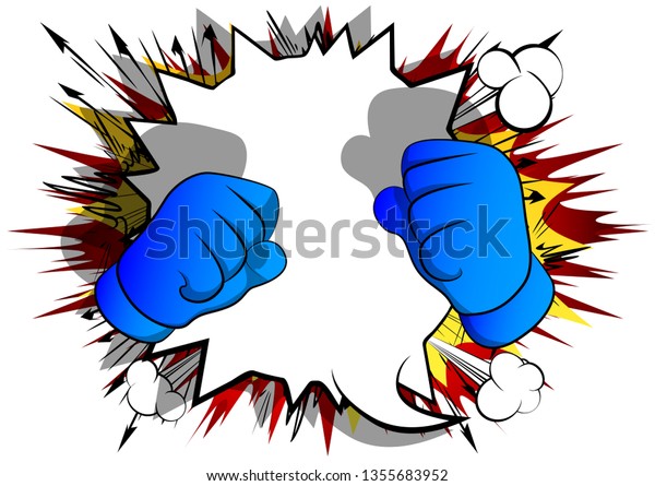 Vector Cartoon Hands Ready Fight Illustrated Stock Vector (Royalty Free ...