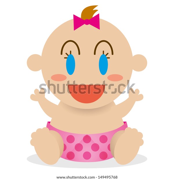 Vector Cartoon Happy Cute Baby Isolated Stock Vector (Royalty Free ...