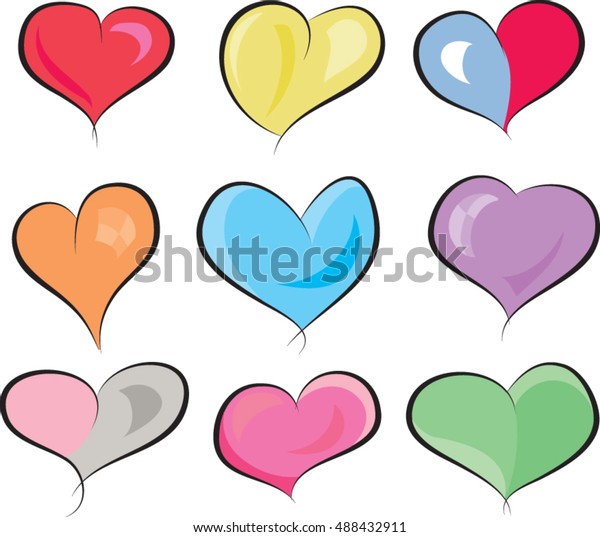 Vector Cartoon Heart Shape Vectors Stock Vector (Royalty Free ...