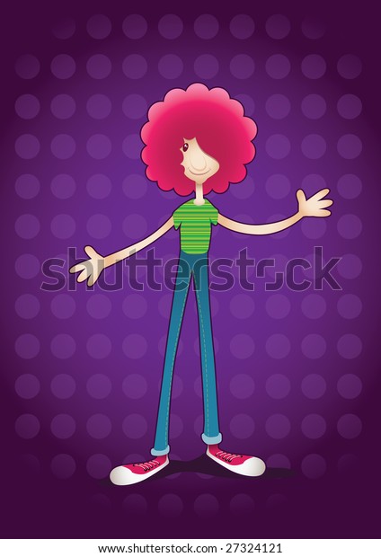 Vector Cartoon Hippie Boy Illustration Stock Vector (Royalty Free ...