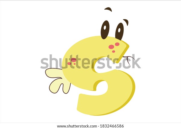 Vector Cartoon Illustration Alphabet S Isolated Stock Vector (Royalty ...