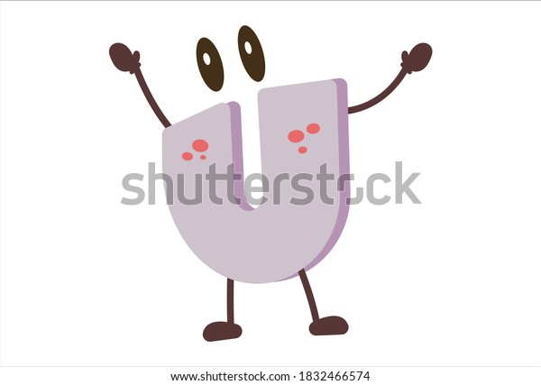 Vector Cartoon Illustration Alphabet U Isolated Stock Vector (Royalty ...