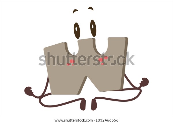 Vector Cartoon Illustration Alphabet W Isolated Stock Vector (Royalty ...
