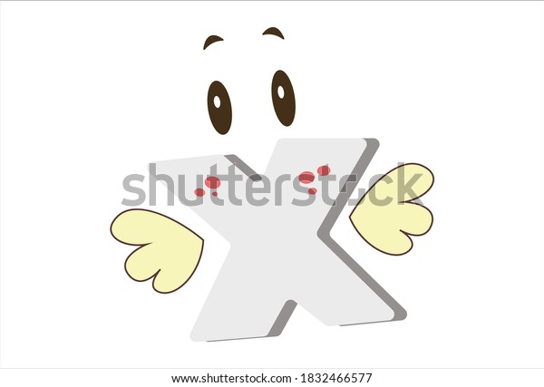 Vector Cartoon Illustration Alphabet X Isolated Stock Vector (Royalty ...
