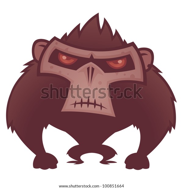 Vector Cartoon Illustration Angry Ape Red Stock Vector (Royalty Free ...