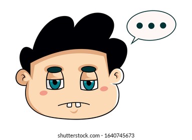 Vector Cartoon Illustration Annoyed Boy Face Stock Vector (Royalty Free ...