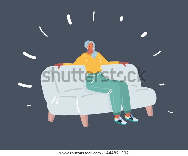 Vector Cartoon Illustration Attractive Peaceful Young Stock Vector ...