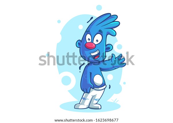 Vector Cartoon Illustration Blue Monster Isolated Stock Vector (Royalty ...